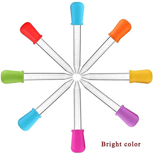 vaoruteng 8 Pack Liquid Droppers Silicone 5ml Clear Liquid Medicine Eye Dropper with Bulb Tip for Kids Candy Mold