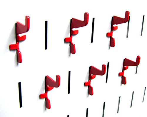 Wall Control Pegboard Standard Slotted Hook Pack - Slotted Metal Pegboard Hooks for Wall Control Pegboard and Slotted Tool Board β Red