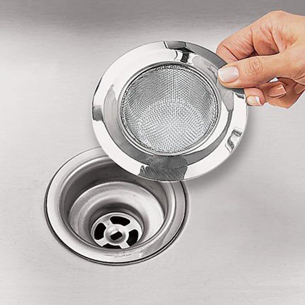 Wideskall 4.5" Stainless Steel Large Wide Rim Sink Strainer for Kitchen Drain Strainer (Pack of 2)