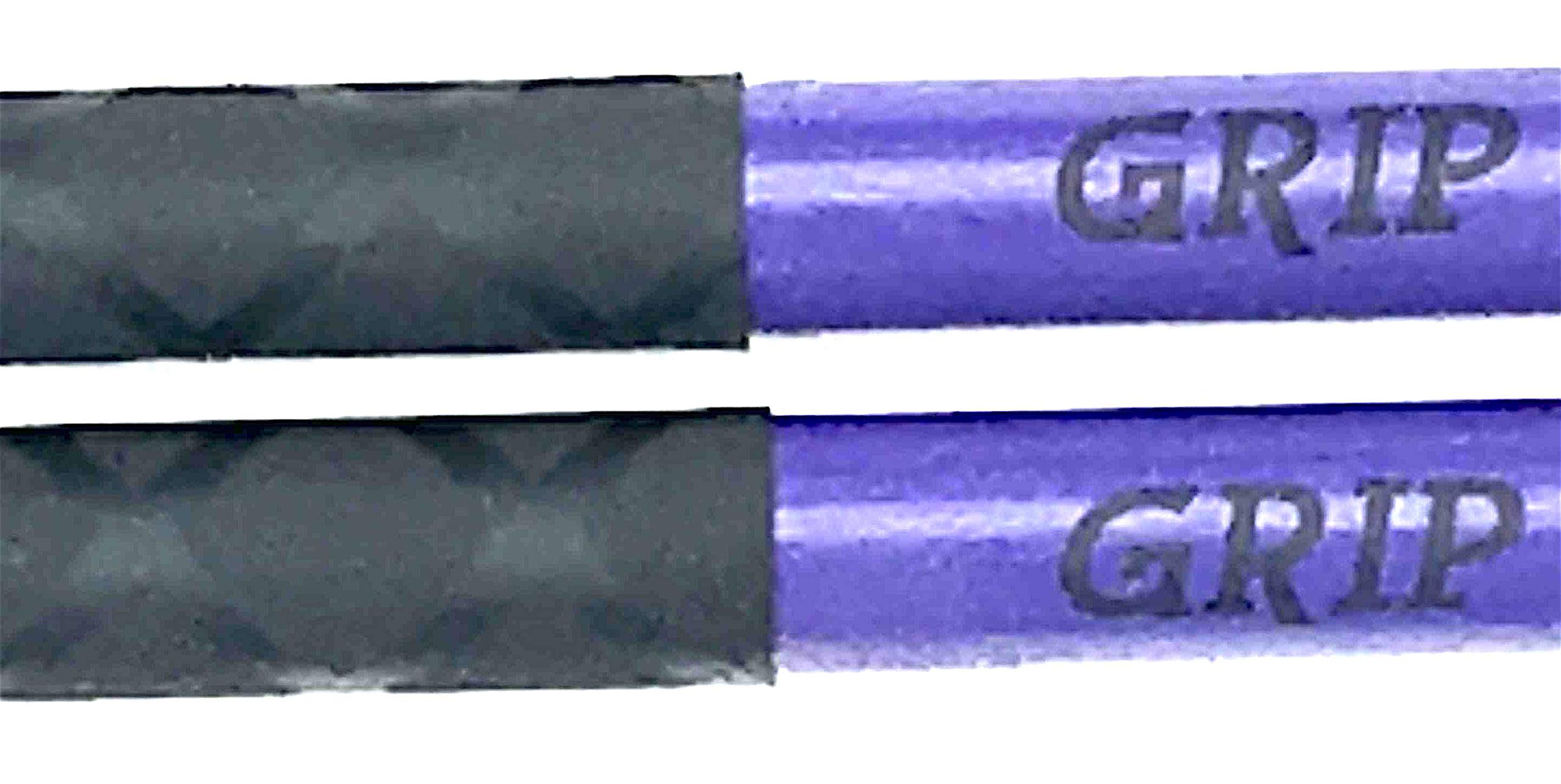 GRIP STIX 15" Long PURPLE with Black NON-SLIP Grip Drumsticks -Ideal for All Drumming, Fitness, Aerobic & Workout Exercises