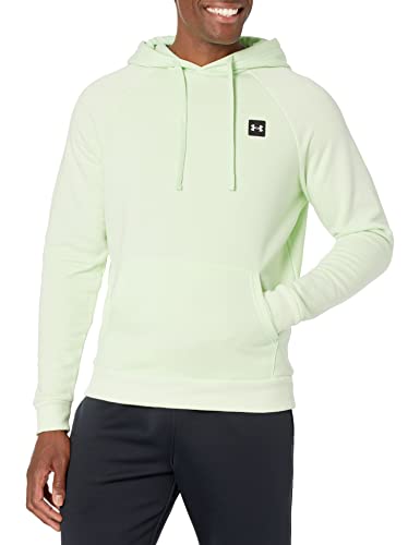 Under Armour Mens Rival Fleece Hoodie , (369) Phosphor Green / / Onyx White , Large
