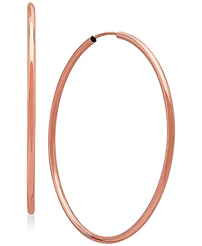 Galaxy Gold GG 14k Solid Rose Gold Endless Loop Hoop Timeless Earrings 2 mm Gauge/Thickness Available in Multiple Diameters - Segment Septum Lip Nose Round Hoop Tragus Helix Cartilage (1.00)