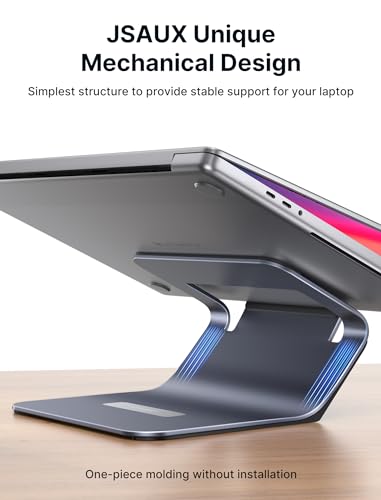 JSAUX Laptop Stand for Desk, Aluminum 2 in 1 Computer Riser and Tablet Stand, Ergonomic Notebook Holder Compatible with MacBook Air Pro, iPad Air Pro, Dell XPS, HP, Lenovo, More 10-15.6β Devices