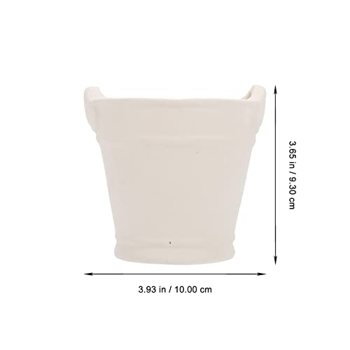WIAMEE 1 Set DIY Coloring Flower Pot Painting Pigment with Mixing Plate DIY Graffiti Planter Pot with Brush Pen DIY Handicrafts Bonsai for Home Office Garden