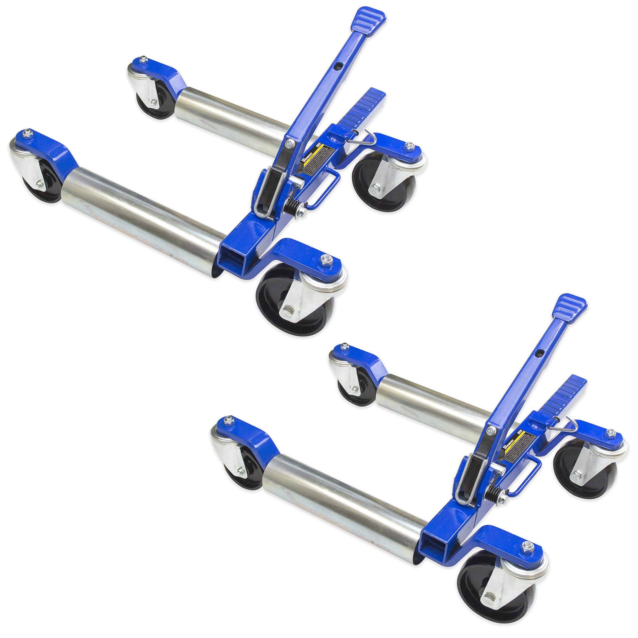 Jackco 1500 LB 12.5β Wheel Car Positioning Dolly with Ratcheting Foot Pedal (2 Pack)