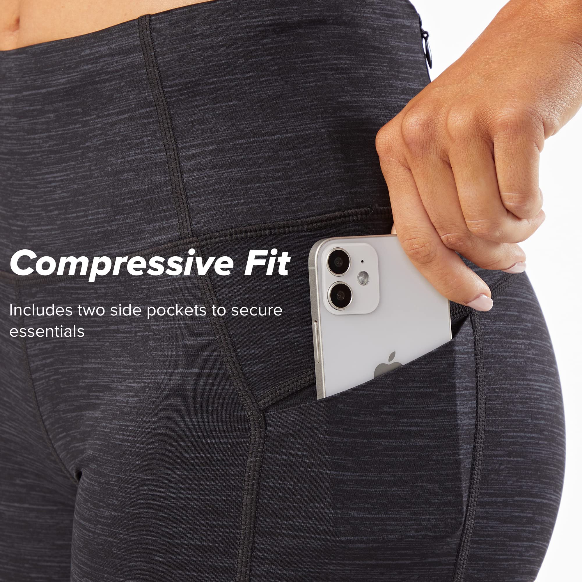 KORSA Hypnotic Compression 6" Short 2.0 for Women with Pockets | Moisture Wicking, High Waisted & Core Support | for Running, Yoga & Gym | Deep Water, Medium