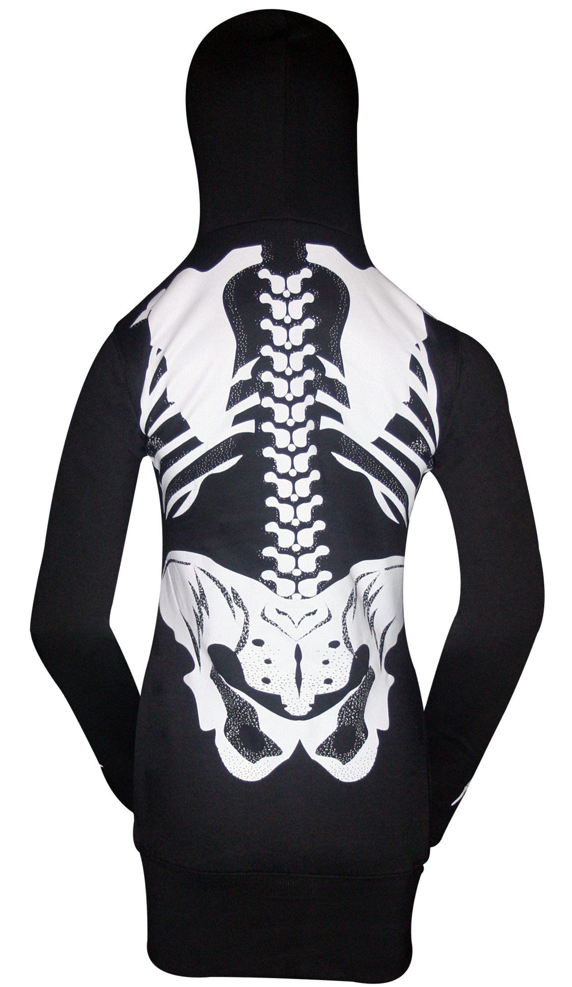 SKYLINEWEARS Women Halloween Costumes Open Face Skeleton Hoodie Long Sleeve Zip Up Hoodie Jacket Skull Open Black L