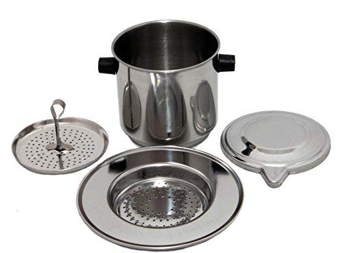 Vietnamese Coffee Maker Filter Set | French Press Style Coffee Filters | Pour Over Coffee Dripper | Portable Coffee Makers 1 Cup | Single Serve Coffee Maker | Reusable Coffee Press | Medium 8oz (1)