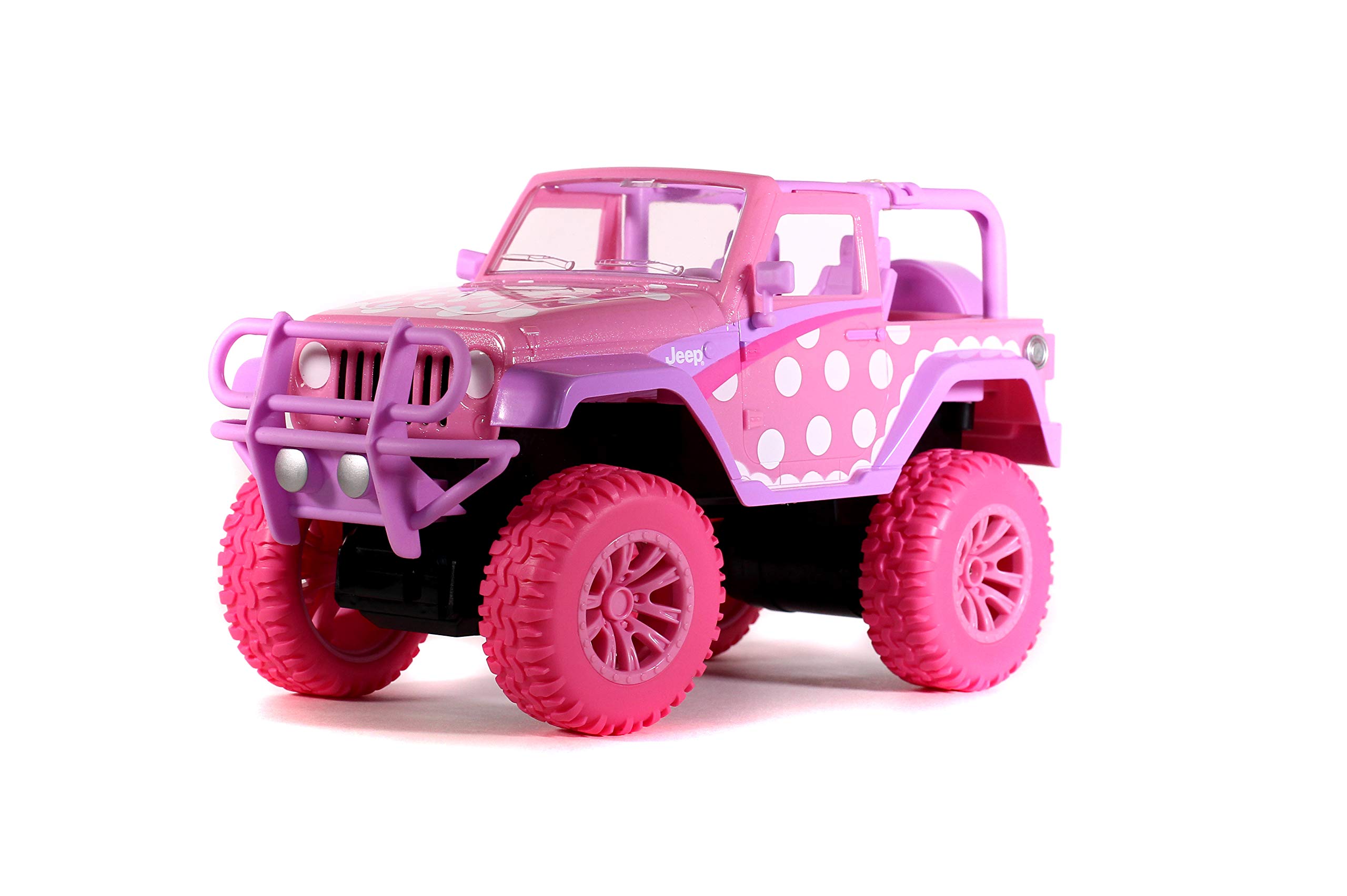Jada Toys Disney Junior 1:16 Minnie Mouse Jeep Wrangler Remote Control Car, 2.4 GHz Pink Plastic Unisex Toy Vehicle