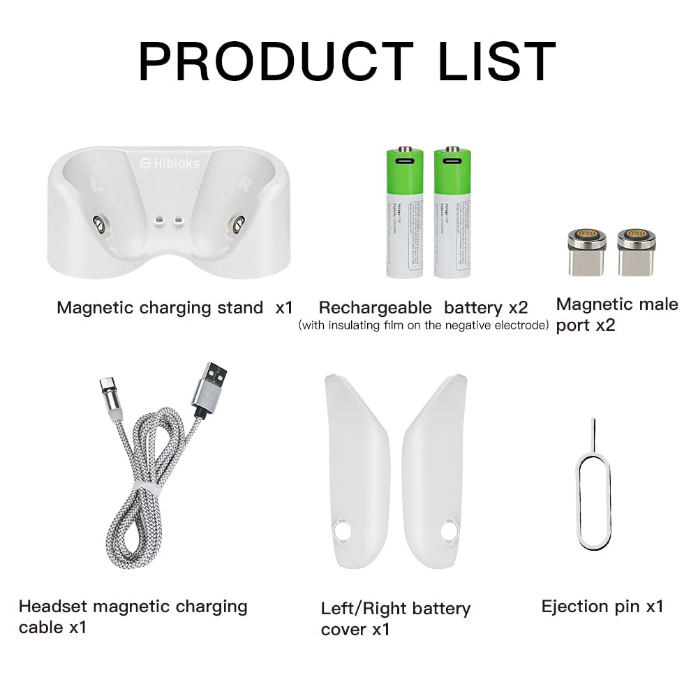 Hibloks Magnetic Charging Station Set for Oculus Quest 2 Controllers,Convenient Charging to Oculus Quest 2 Accessories,Oculus Quest 2 Rechargeable Battery,Magnetic Charging for Oculus Quest 2