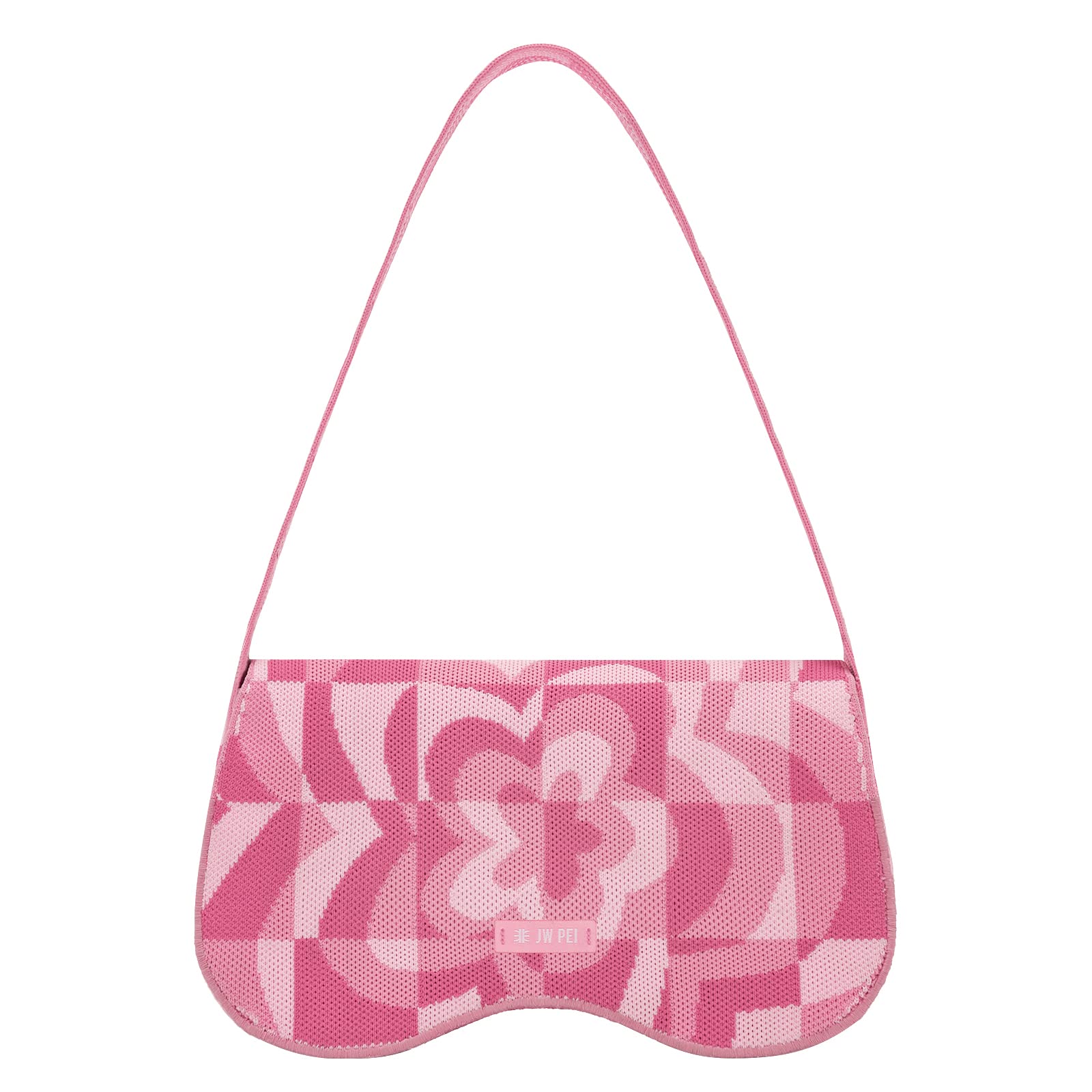 JW PEI Women's Becci Knitted Shoulder Bag (Pale Pink & Pink & Hot Pink)