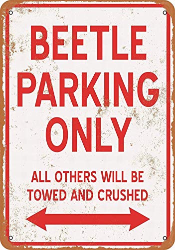 Wallors Wall Decor Beetle Parking ONLY Vintage Look Metal Sign 8" x 12" Room Novelty Wine Cellar Farm Tin Signs