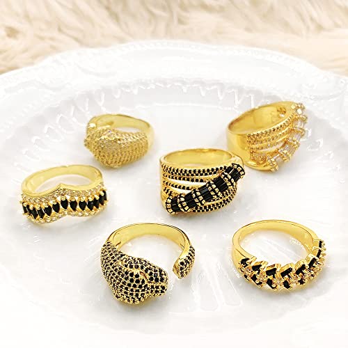 Jewelry Street Style Ladies Rings Personality Accessories Micro-set Zircon Various Styles Rings