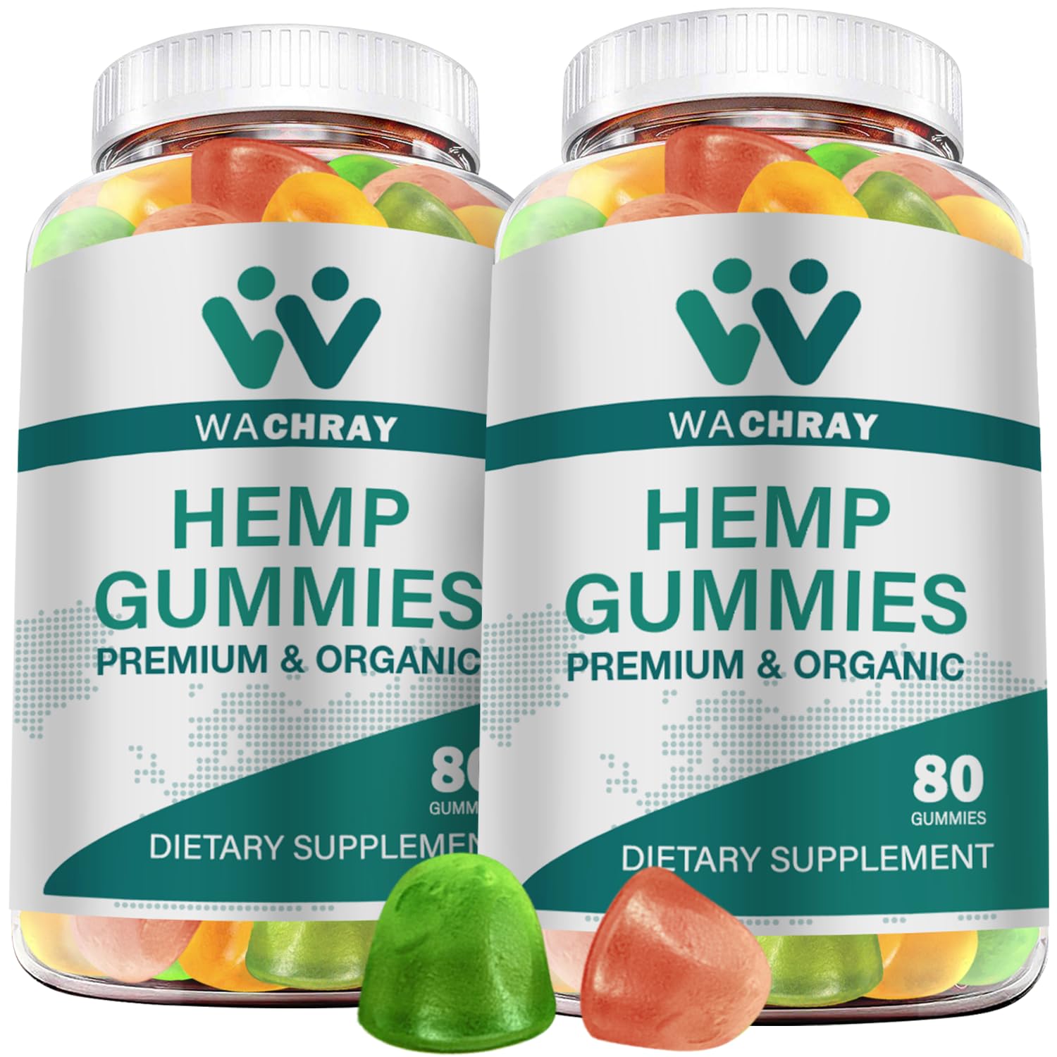 Hemp Gummies from Organic Edible Extract Hemp Oil Gummy Made in USA (2Pack)