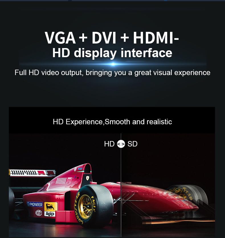 GPVHOSO GeForce GT 730 4GB DDR3 Graphics Card, 128Bit DirectX 11 PCIe x16 Low Profile Computer GPU for Working, VGA/DVI-D/HDMI Output Desktop Gaming Video Card Support 2K with Bracket