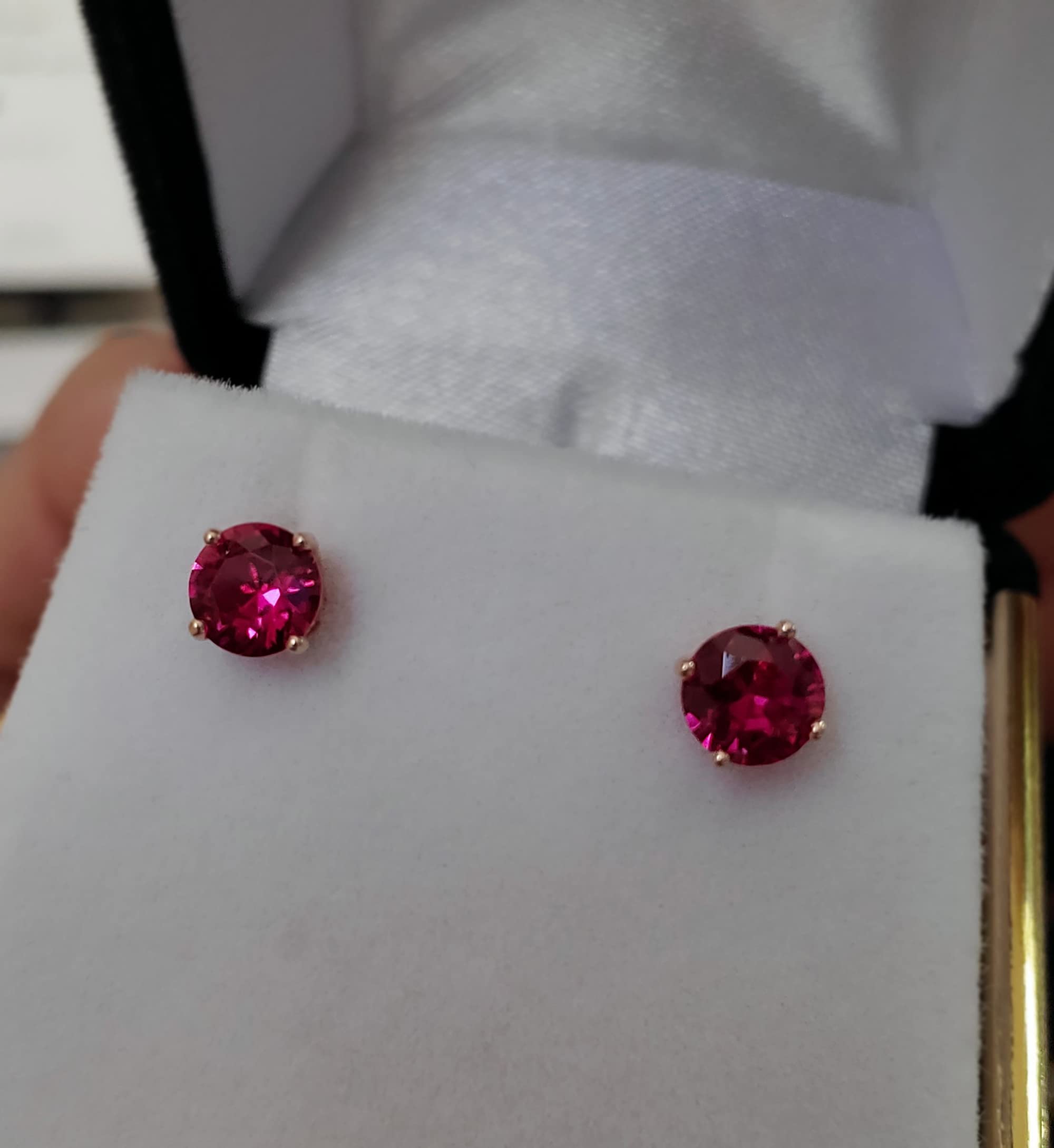 Galaxy Gold GG 14k Solid Gold Fiercely We Believed 1.3 ctw Ruby Earrings