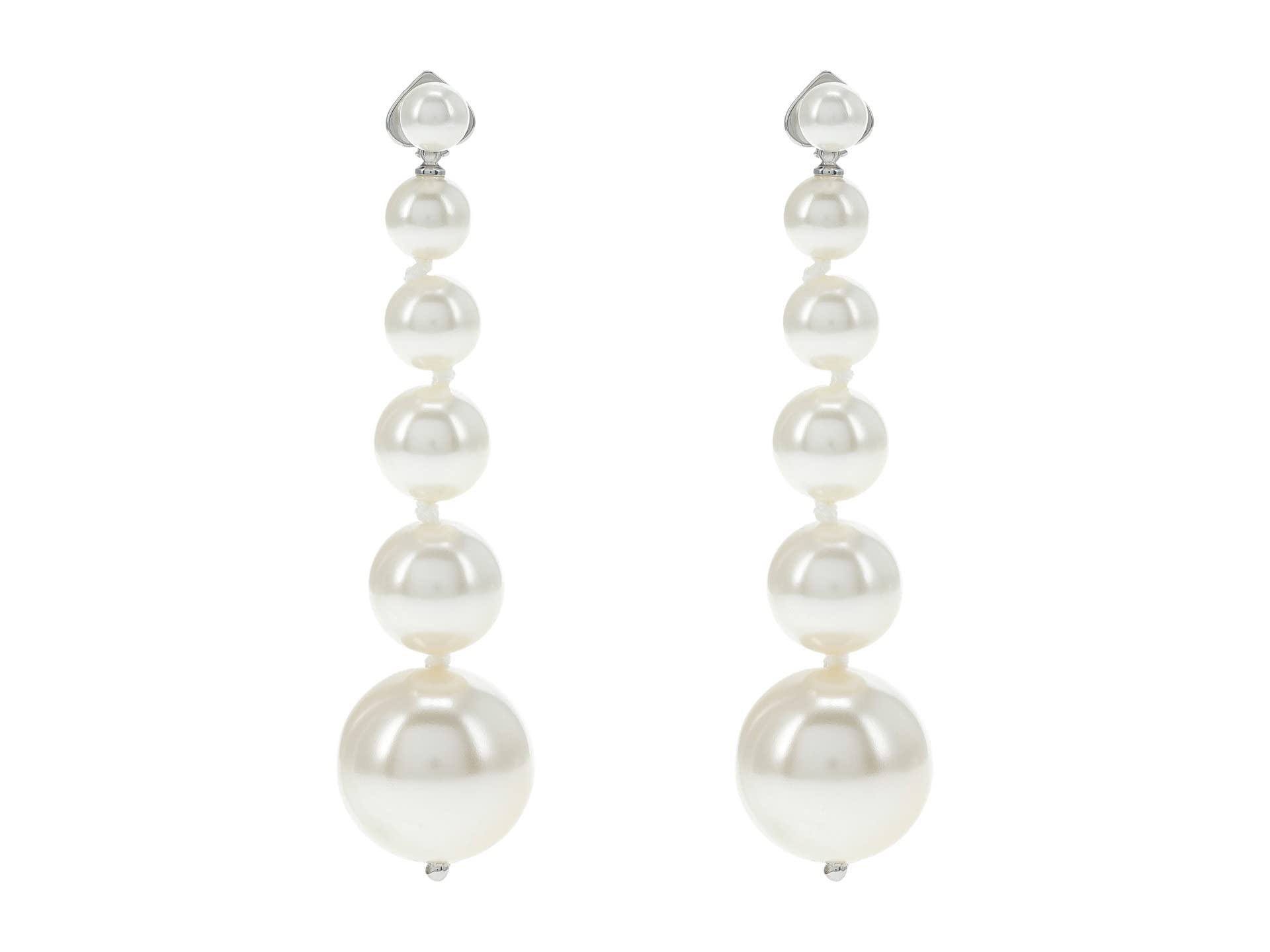 Kate Spade New York Pearls, Please Linear Earrings Cream/Silver One Size