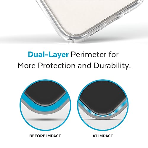 Speck Clear iPhone 14 & iPhone 13 Case - Drop Protection, Scratch Resistant Dual Layer Slim Phone Case for 6.1 Inch iPhones 14 - MagSafe Compatible - Anti-Yellowing - Presidio Perfect - Clear/Clear