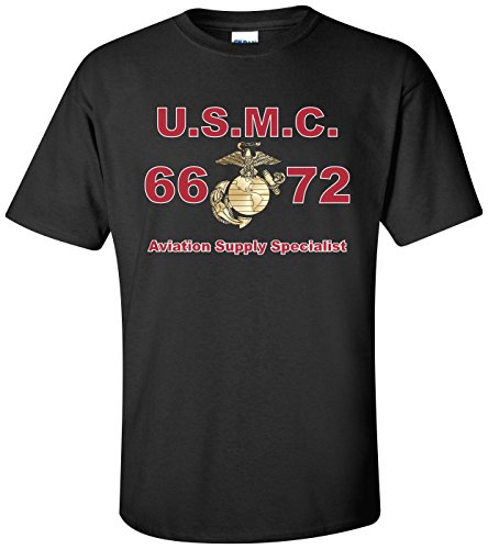 United States Marine Corps MOS 6672 Aviation Supply Specialist T-Shirt Black