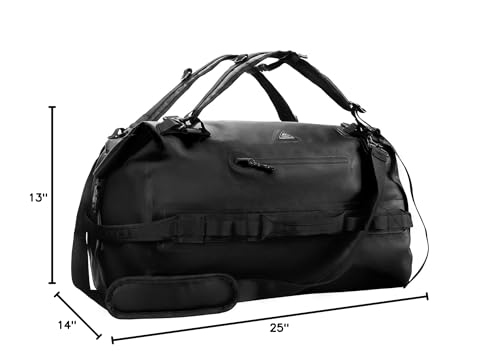 Haimont Large Waterproof Duffel Backpack Roll-Top Heavy Duty Dry Duffle Bag for Boating, Travel, Motorcycle, Kayaking, Camping, 60L, Black