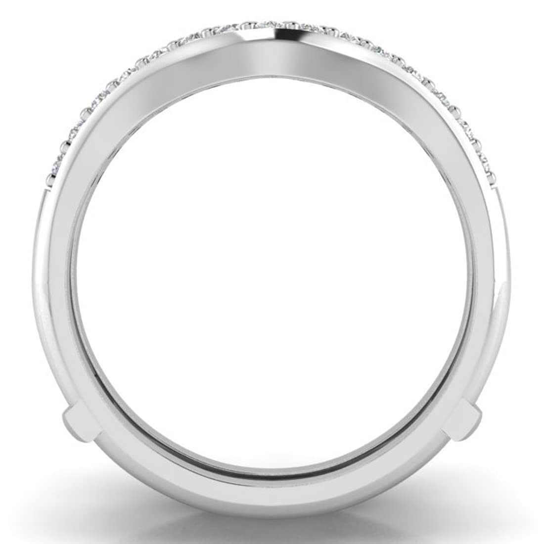GROWNMINE 2.5 MM 1.5 Cttw Round Cut Moissanite Diamond Enhancer Guard Ring In 925 Sterling Silver For Women (7)