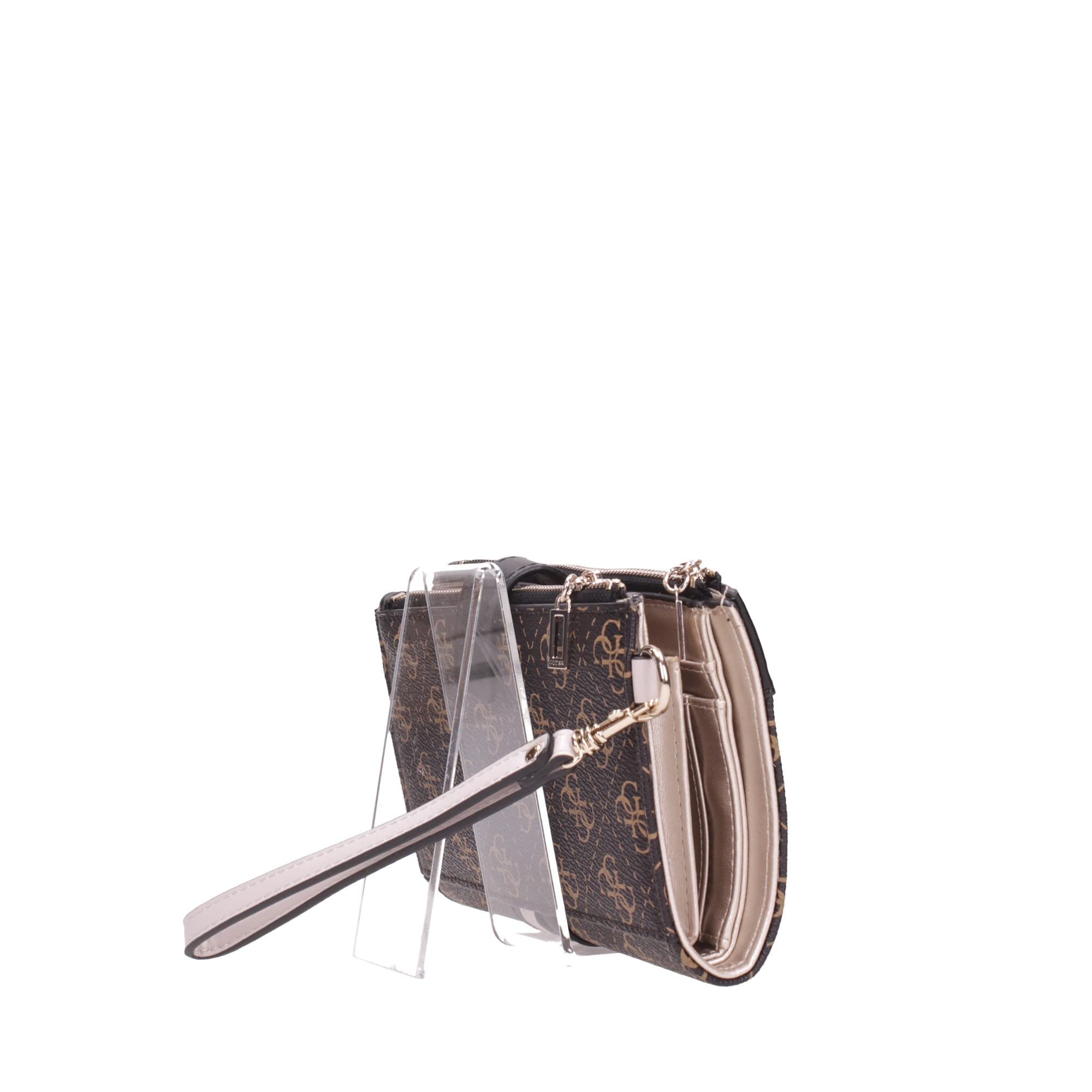 GUESS womens Kasinta Double Zip Organizer Wallet, Brown Multi, one size US