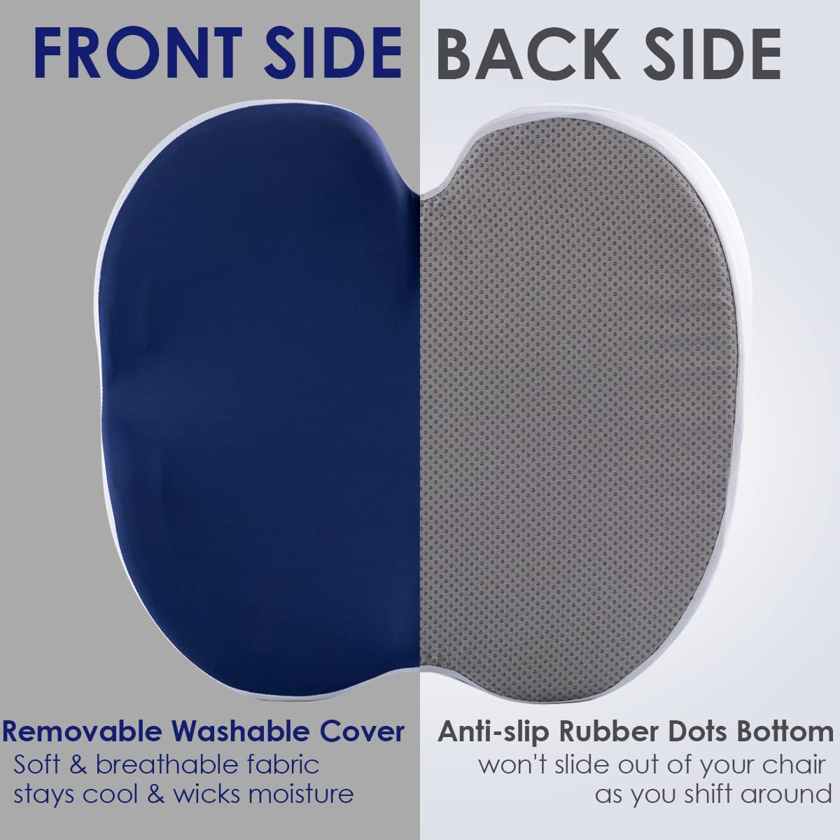 Jugbey Office Chair Cushion,Pressure Relief Seat Cushions for Tailbone, Back, Coccyx Pain Relief,Ergonomic Memory Foam Butt Pillow for Car, Computer, Desk Chairs Navy