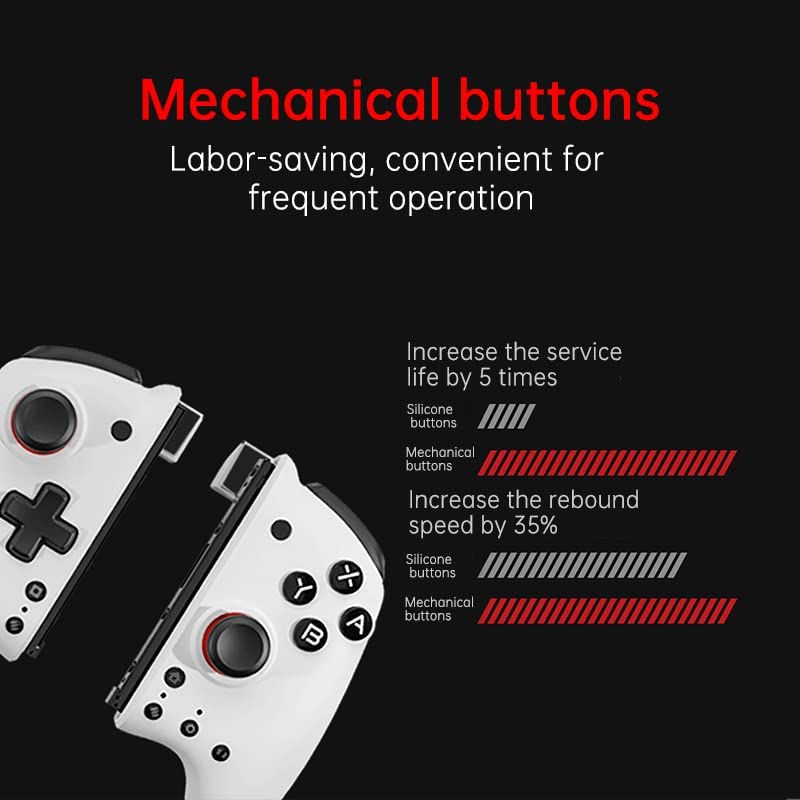 Joypad Controller Compatible with Switch, MOBAPAD Replacement for Switch Joy Con,8 Mechanical Buttons, Support Six-axis Body Sensing, with Vibration Adjustment Function, Macro Programming And Burst Function (Black)