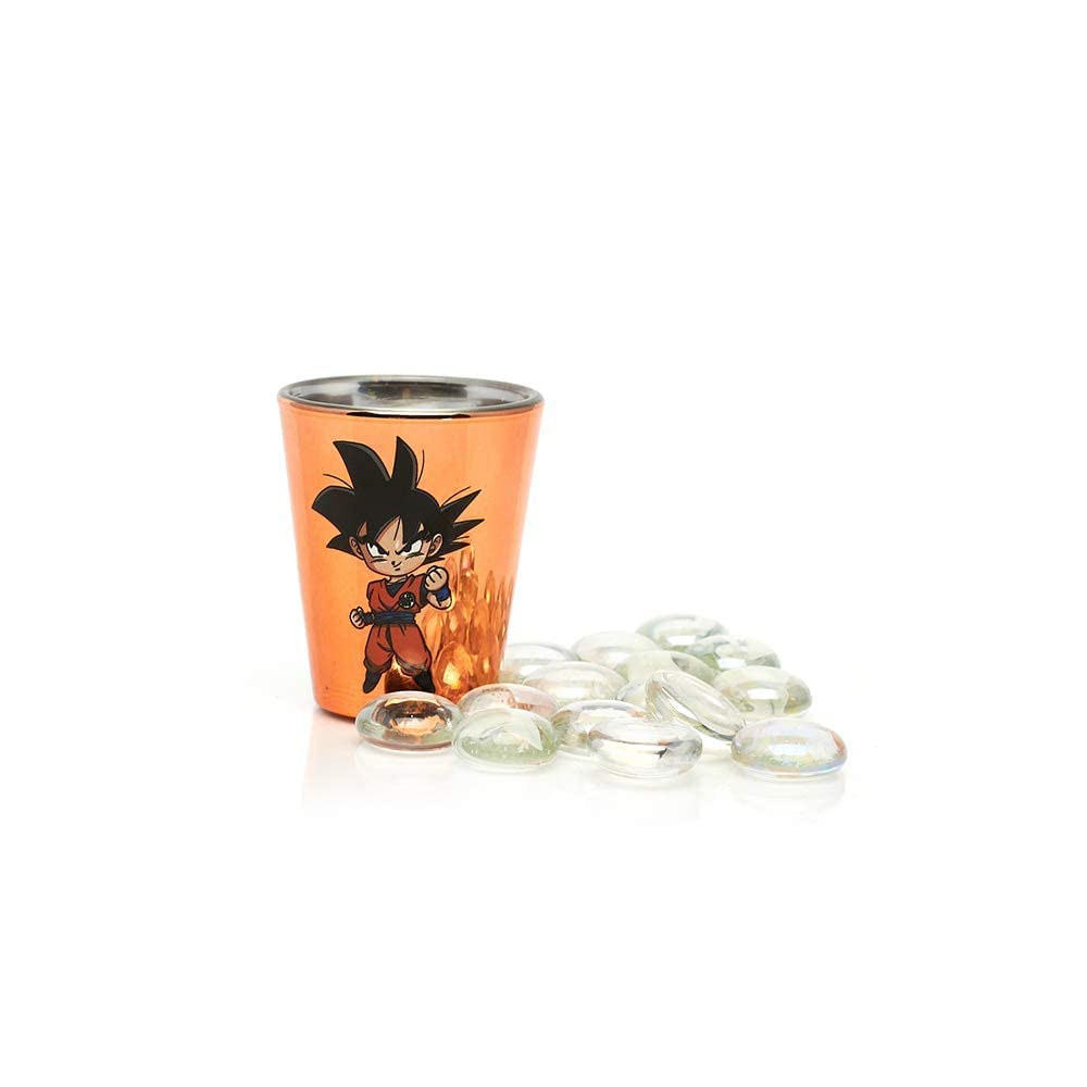 JUST FUNKY Dragon Ball Super Mini Glass Set | 2 Oz Shot Glasses Set of 4 | Featuring Trunks, Goku Black, Goku, and Vegeta Including their Super forms | Officially Licensed