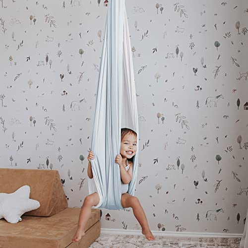 Willow Circle Sensory Swing - Indoor Compression Therapy Swing Hammock, Kids & Adults, with Hardware, for Autism Spectrum Disorder, ADHD, Anxiety, Sensory Processing Disorder, Sensory Seeker (Birch)