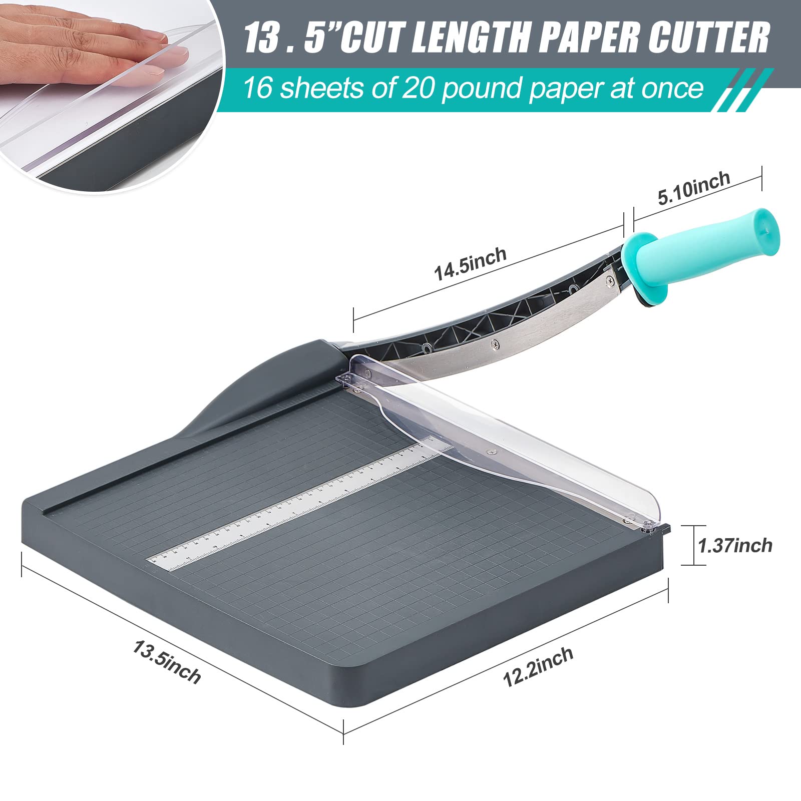 ISDIR 12 Inch Paper Trimmer with Automatic Security Safeguard and Side Ruler for A4, Craft Paper, Label, Photo and Cardstock - Ideal for Scrapbooking and DIY Projects(Black) (Gray)