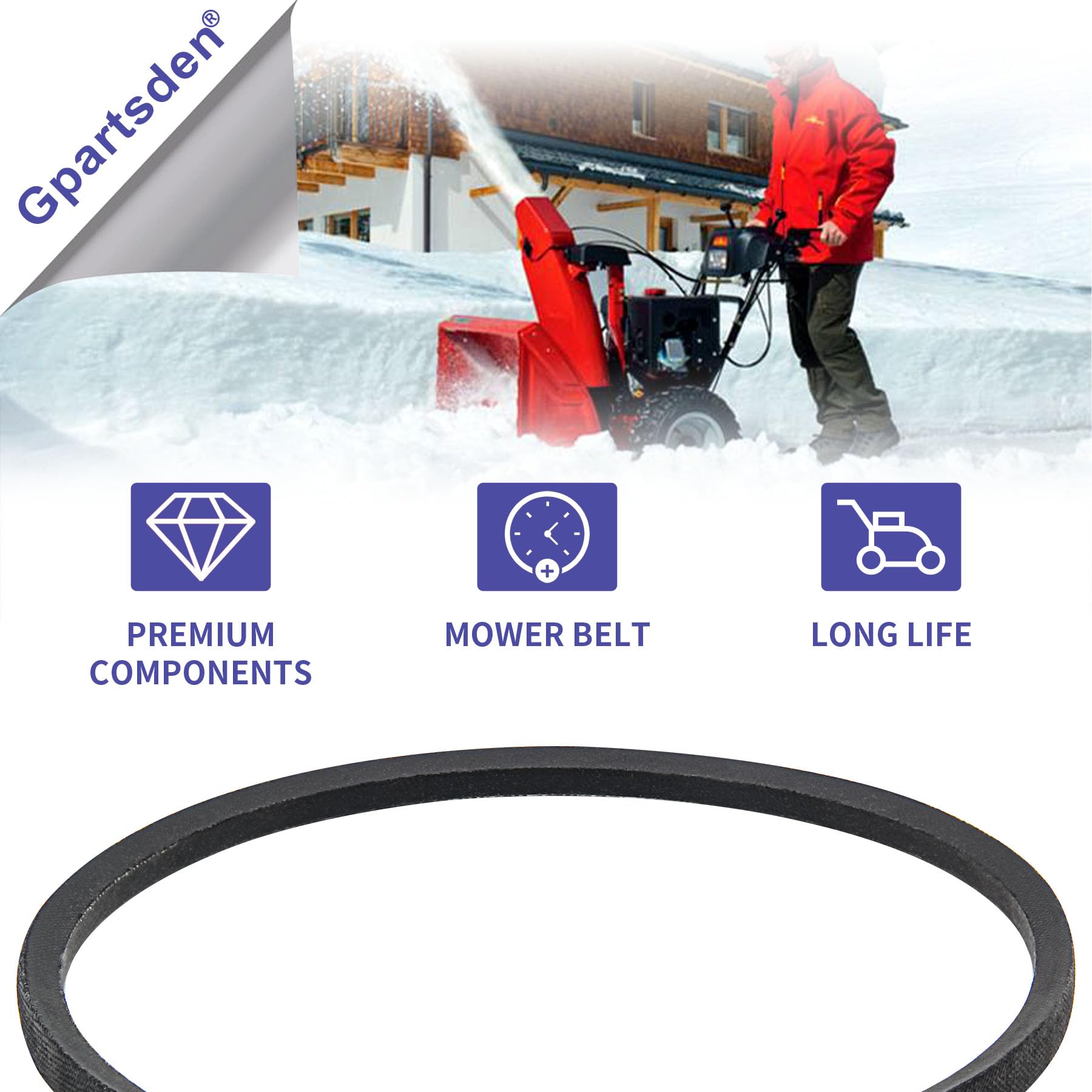 Gpartsden 585416MA 585416 Snow Blower Drive Belt Replacement for Murry Craftsman MTD Snow Thrower