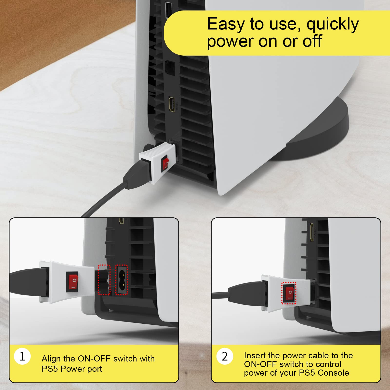 JOYTORN Power ON/OFF Protect Switch Adapter for PS5/PS4/PS4 Slim/PS3/Xbox Series X Console