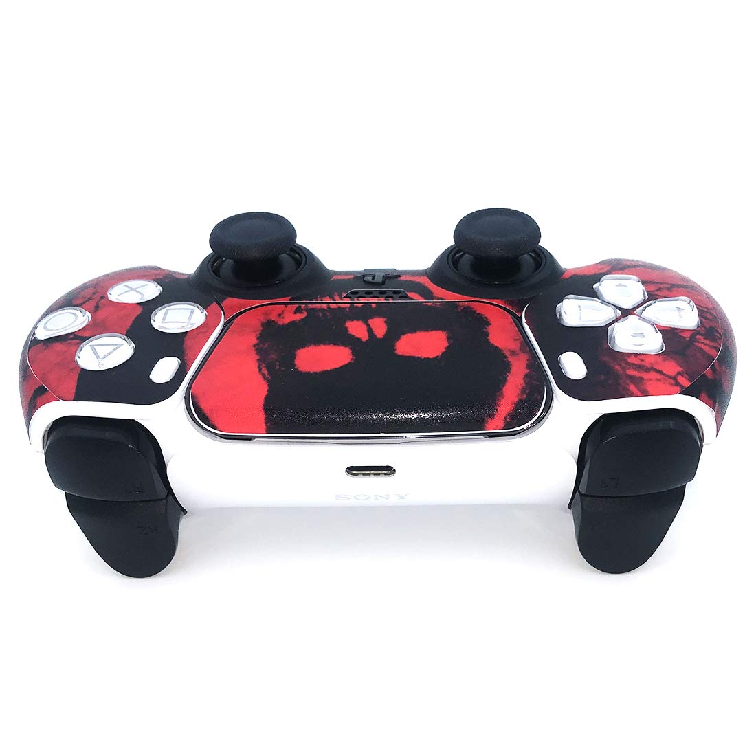 Gebaisi PS5 Controller Skin Sticker for Playstation 5 Cover Wrap Decal Blood Skull