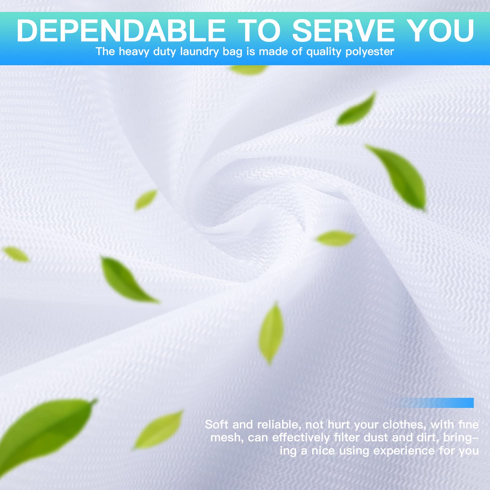 Windyun 4 Pieces Jumbo Mesh Laundry Bags, 43 x 35 and 24 x 32 Inches Large Mesh Wash Bags Zippered Garment Bag for Washing Machine Garment Dirty Clothes Washer Dryer Net Protector