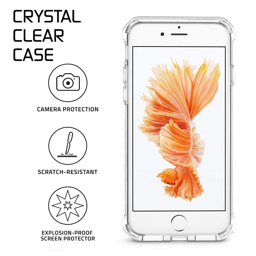 HD Clear Case for iPhone 7, for iPhone 8 Case,Hybrid Scratch Resistant Back Cover with Shock Absorbing Bumper Soft TPU Cover Case for iPhone 7 (2016)/iPhone 8 (2017)(Clear)