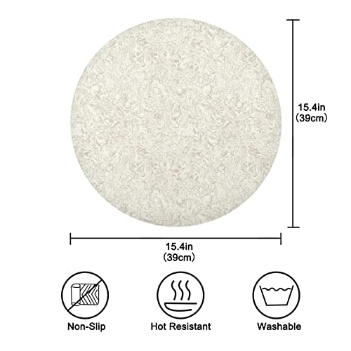xigua Placemats Set of 4 Heat-Resistant Round Placemats for Dining Table Washable Table Mats, Stain Resistant Minimalist Russet Jute Motif Placemats for Kitchen Table