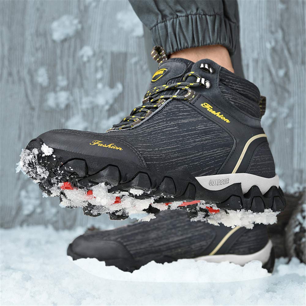 Govicta Premium Waterproof Work Boots for Men Men's Winter Hiking Ankle Boots Casual Trekking Lace-up Shoes Grey Size 10