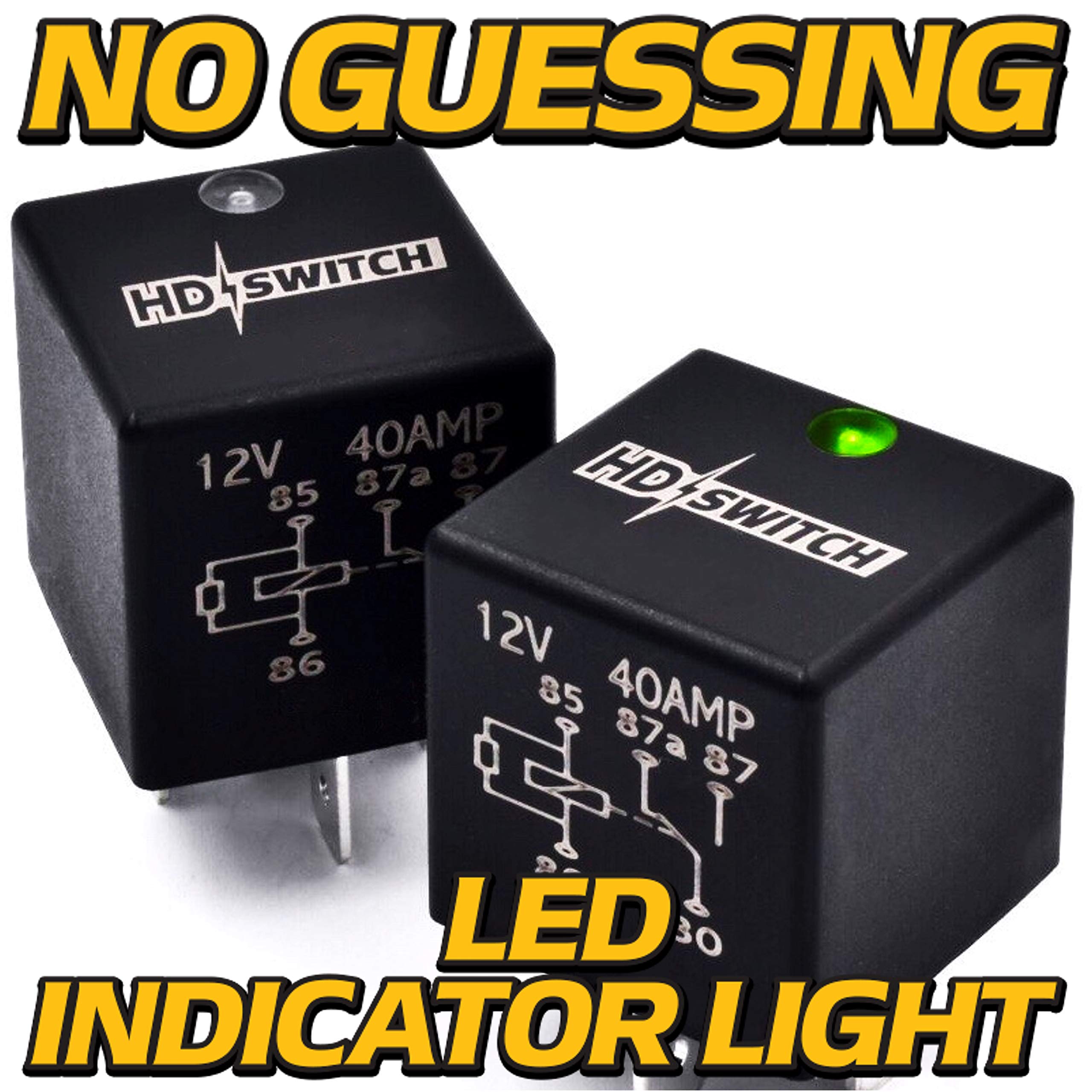 HD Switch 12V 40A Upgrade Waterproof Relay Replaces Hella 4RD 931 680-01, 4RD93168001, 007903001 SPDT w/LED Indicator Light & Dielectric Grease