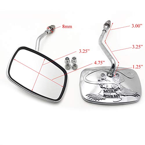 SMT-RearView Mirrors Compatible With H-D street sports chopper cruiser Eagle Spirit Live to Ride Motorcycle [B00WJLZUL2]