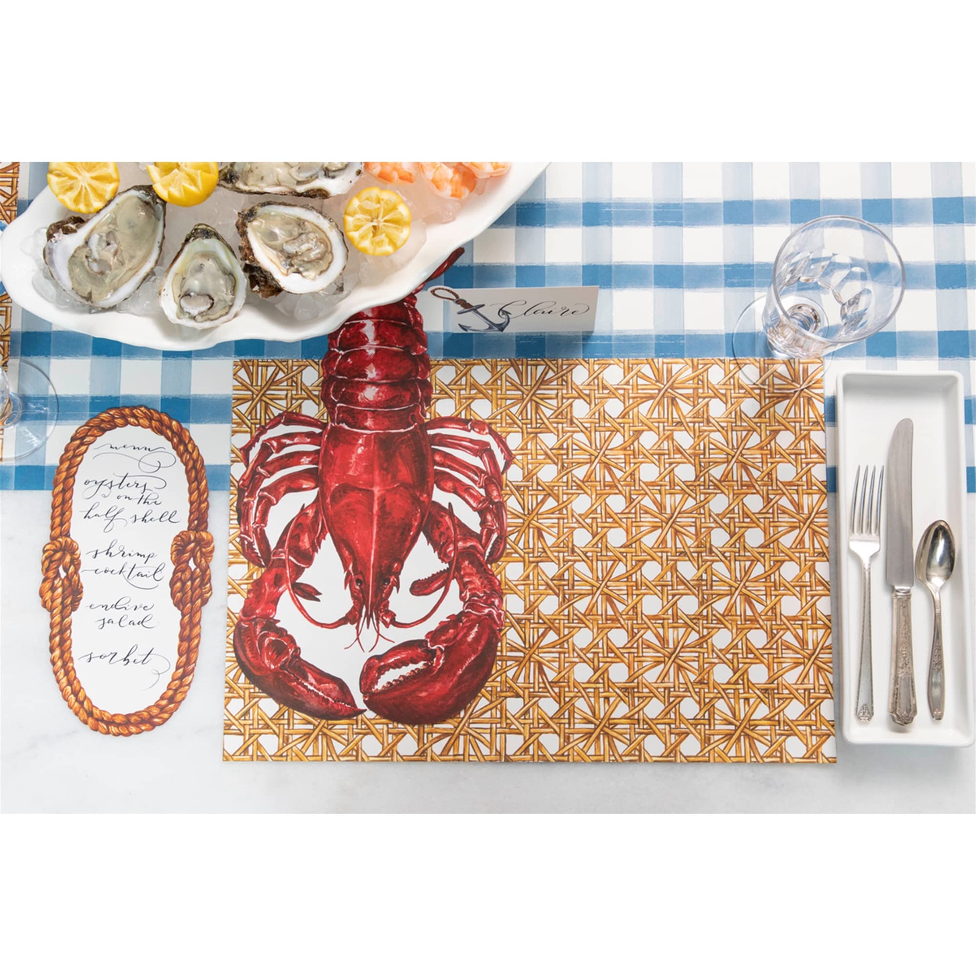 Hester and Cook Disposable Paper Placemats for Dining Table - Oak Wood Design Square Place Mats for Parties - 24 Sheets Per Pad American Made