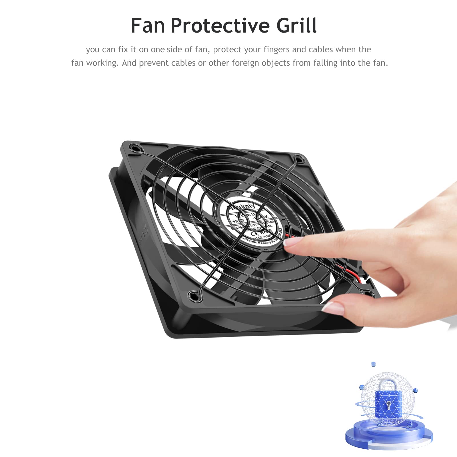 Neukniy 2-Pack 120mm 12v Computer Fan 2-PIN Replacement Fan Cooling for Power Supply RV Refrigerator Icemaker Incubator