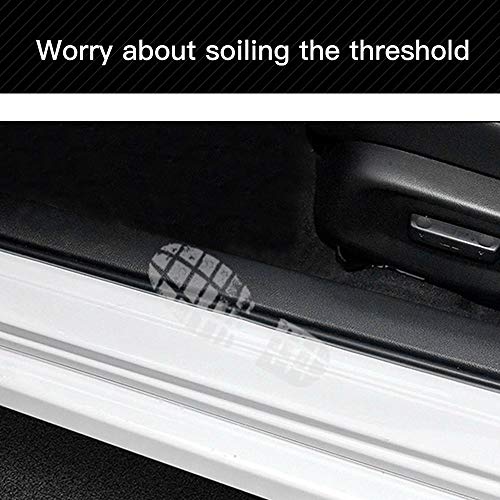 JEYODA Carbon Fiber Vinyl Sticker Car Door Sill Protector Scuff Plate Door Entry Guard For Ford EDGE Car Accessories(white)