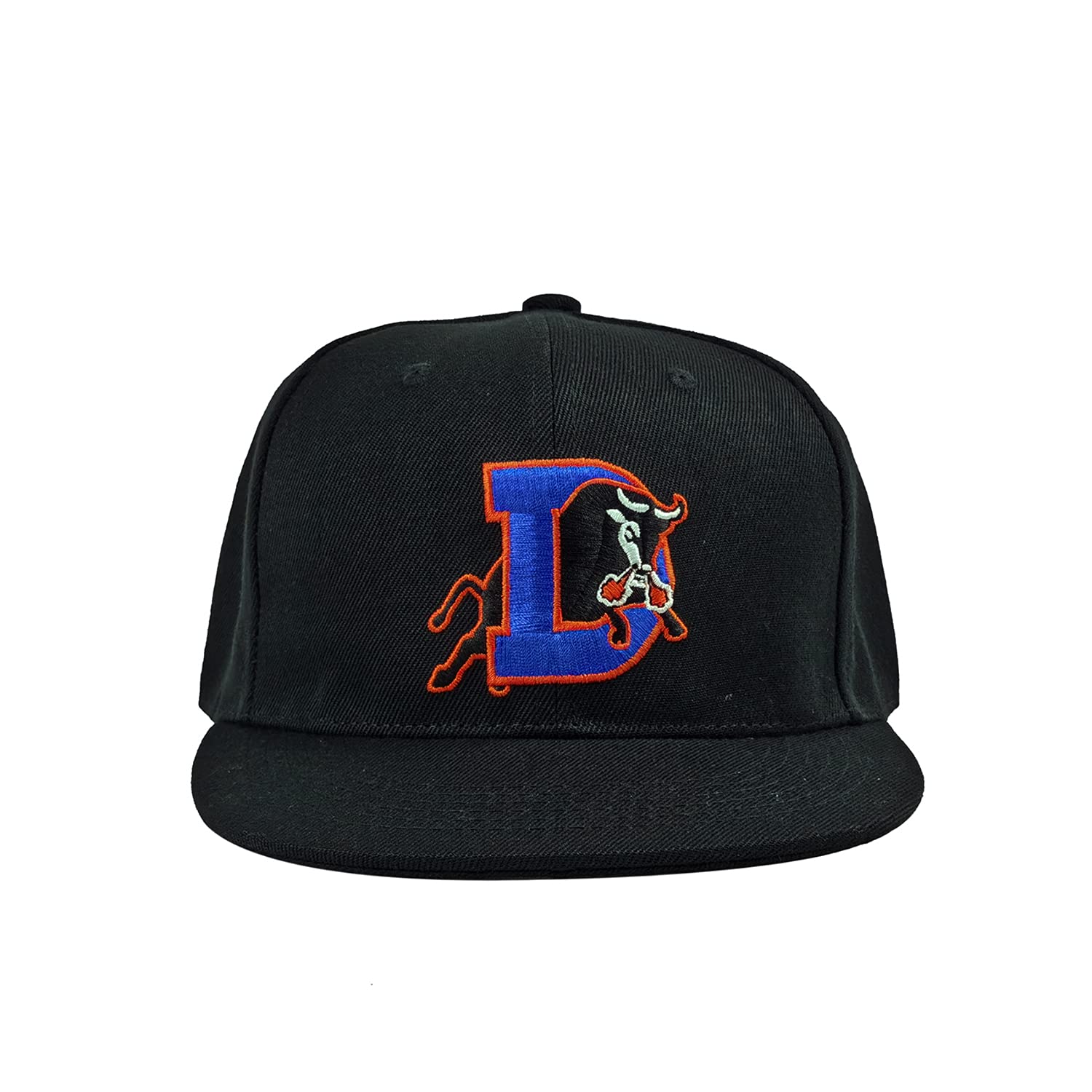 Kaleid Durham Bull Baseball Cap Sports Outdoors Hat Adjustable Hip Hop Rap Snapback Hat Embroidered Black, 7-7 5/8