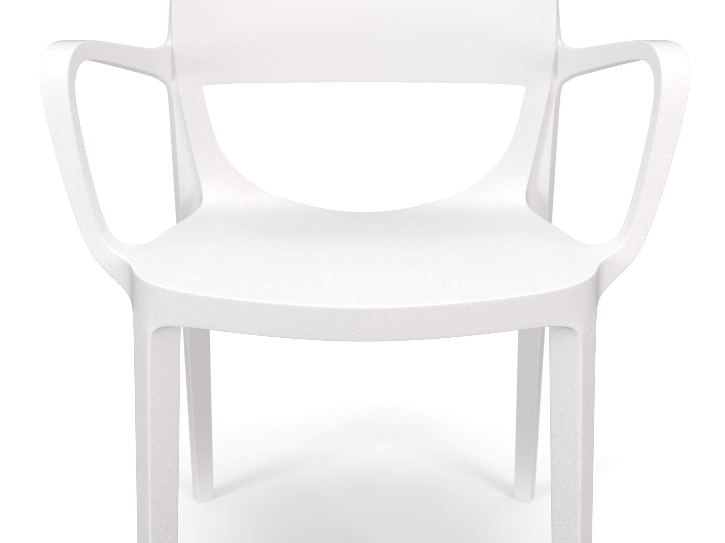 HON Basyx Prodigy Commercial-Grade 2-Pack Stackable Arms, Indoor & Outdoor Chair, White