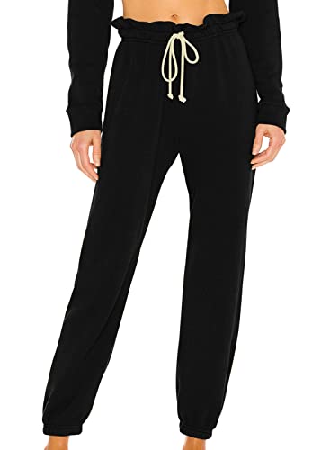 JayGate Women Drawstring Sweatpants Elastic High Waist Joggers Yoga Casual Comfy Lounge Pants Black