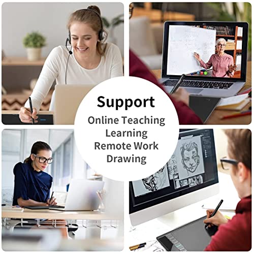 XPPen Star03 V2 Drawing Tablet Graphics Drawing Pen Tablet with 8192 Levels Pen Pressure Battery-Free Stylus Passive Pen Signature Board with 8 Hot Keys (Black)