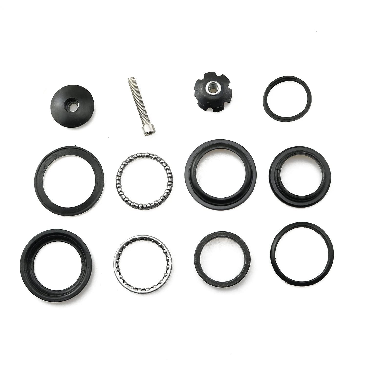 JCBIZ 1set 34mm Threadless Stem Tapered Sealed BMX Bearing Nuts Heavy Duty Headset Top Cap Bearings for Mountain MTB Bike