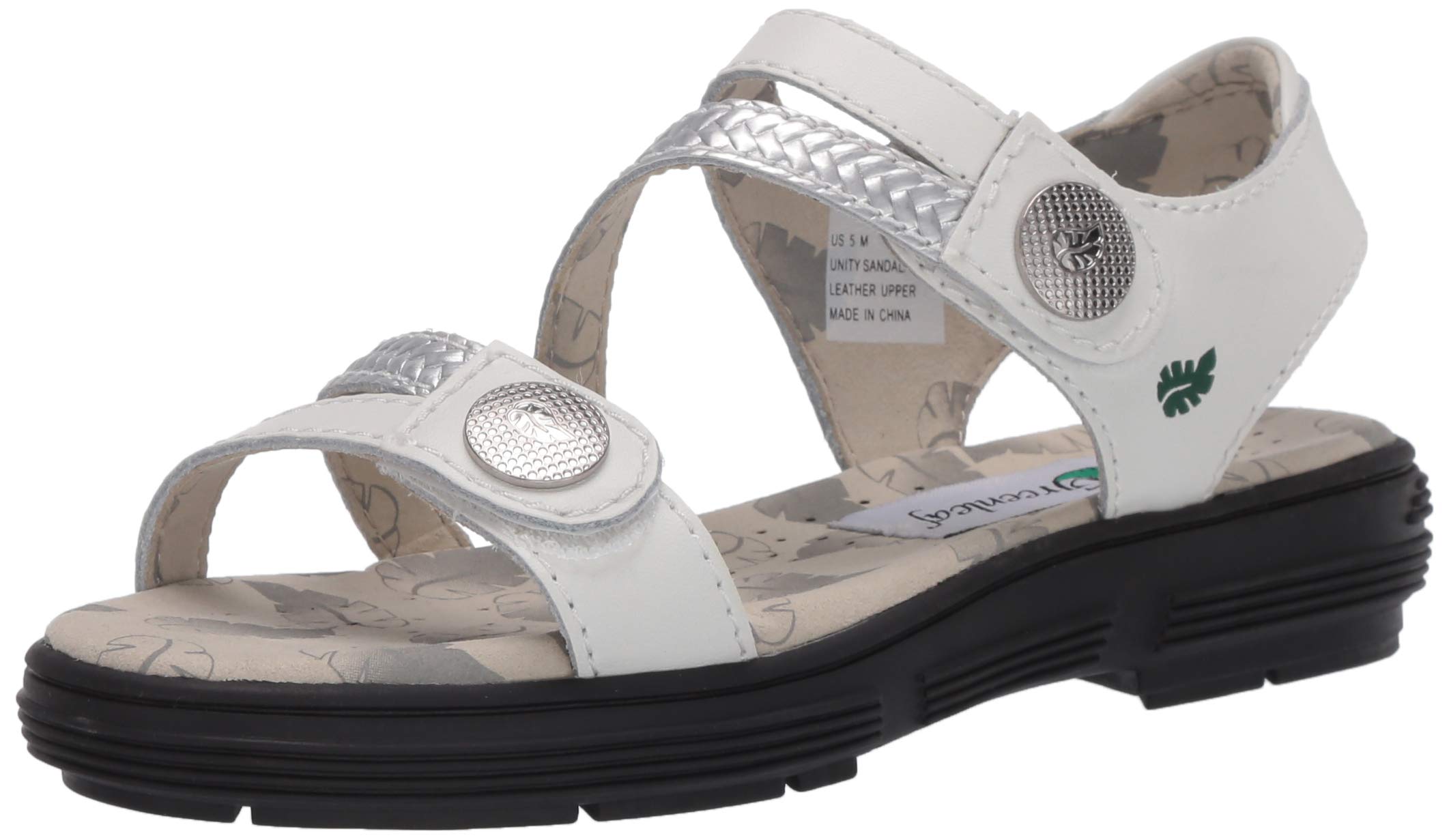 Greenleaf Women's Golf Sandal Shoe, White/Silver, 8