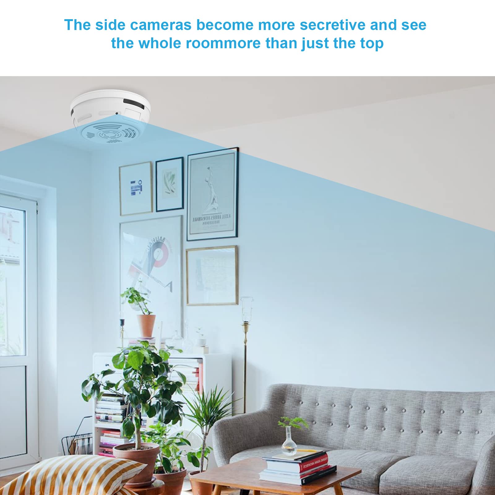 Hidden Camera,Smoke Detector Security Camera with Night Vision Motion Detection,1080P Security Cameras Indoor Wireless, Nanny WiFi Cam, 180 Days Battery Power Instant Alerts Real-Time View Nanny Cam